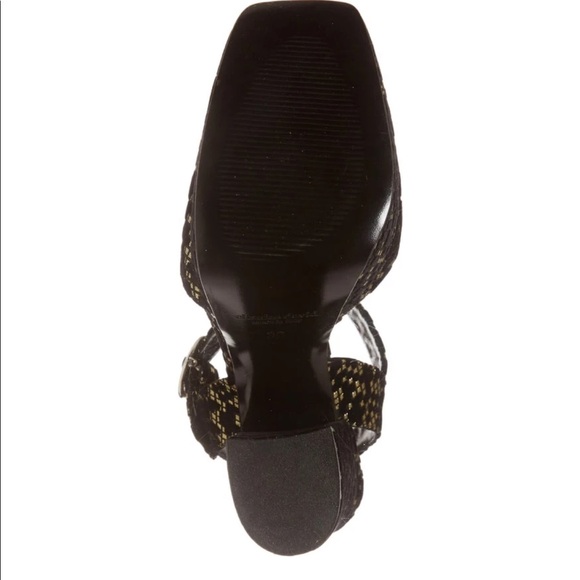 Charles David | Shoes | Black And Gold Roan Platform Sandal Charles ...